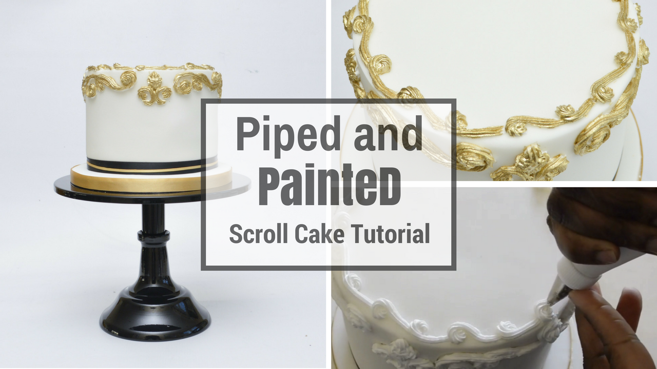 piped and painted scroll cake tutorial – Cakes & Sugarcraft Supplies